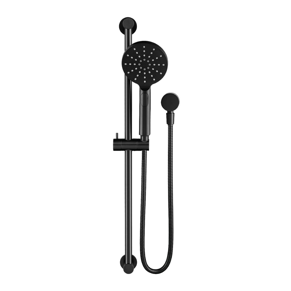 Arova Modern Designer Bathroom Shower Rails Matte Black Chrome – AROVA