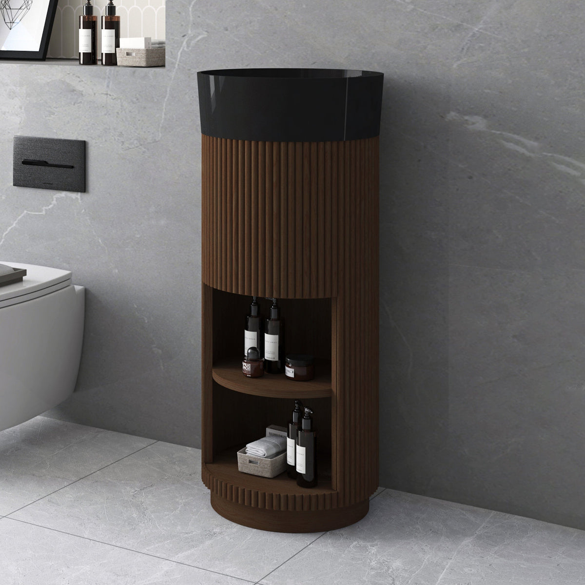 Freestanding Timber Fluted Small Vanity 400mm Aero | Arova Bathrooms ...