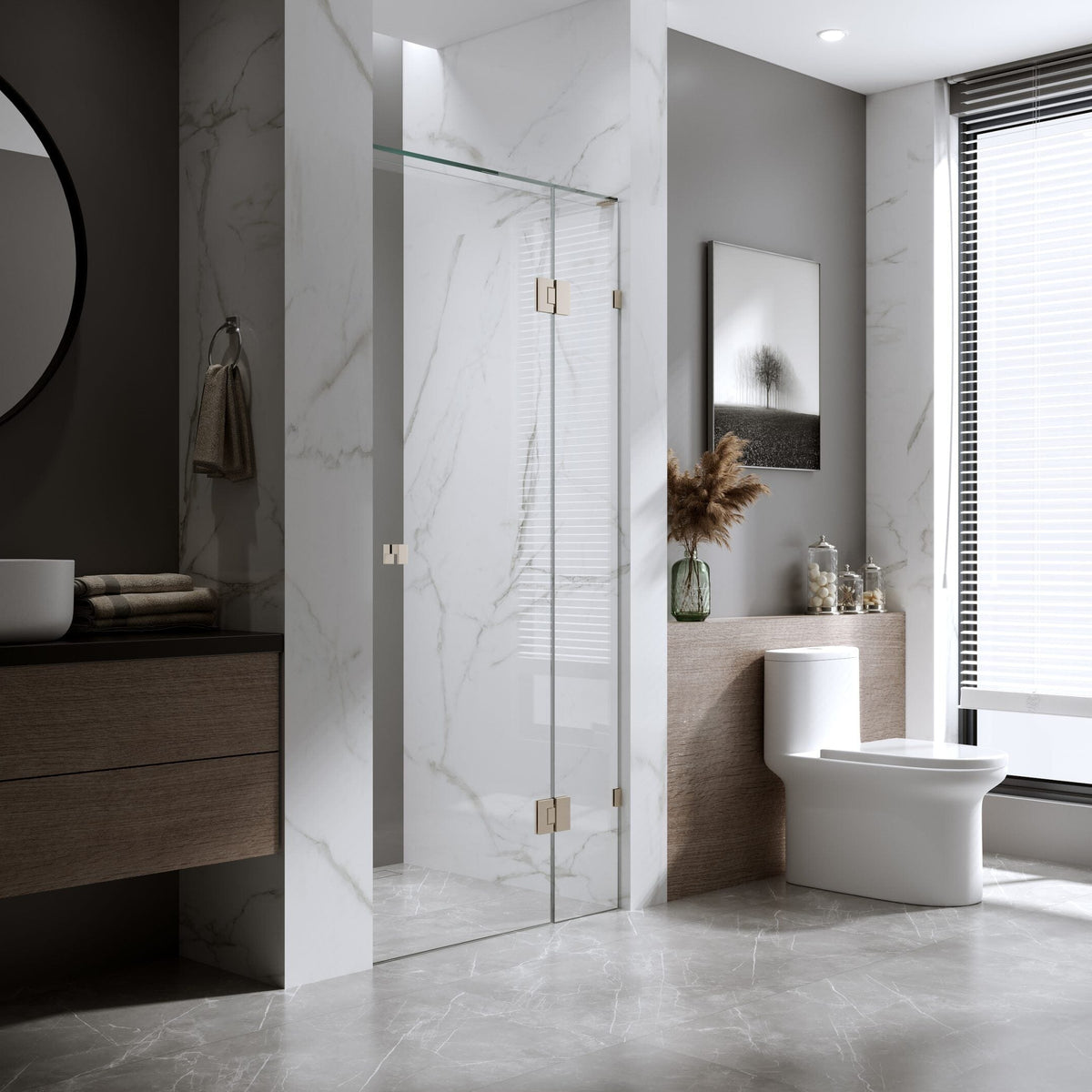 Custom Fully Frameless Shower Screen - Front Only - Multiple Sizes – AROVA