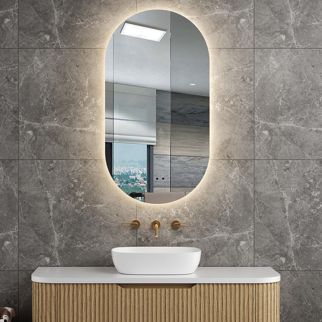 Oval Anti-Fog Dimmable Led Bathroom Mirror Frameless Halo | Arova ...