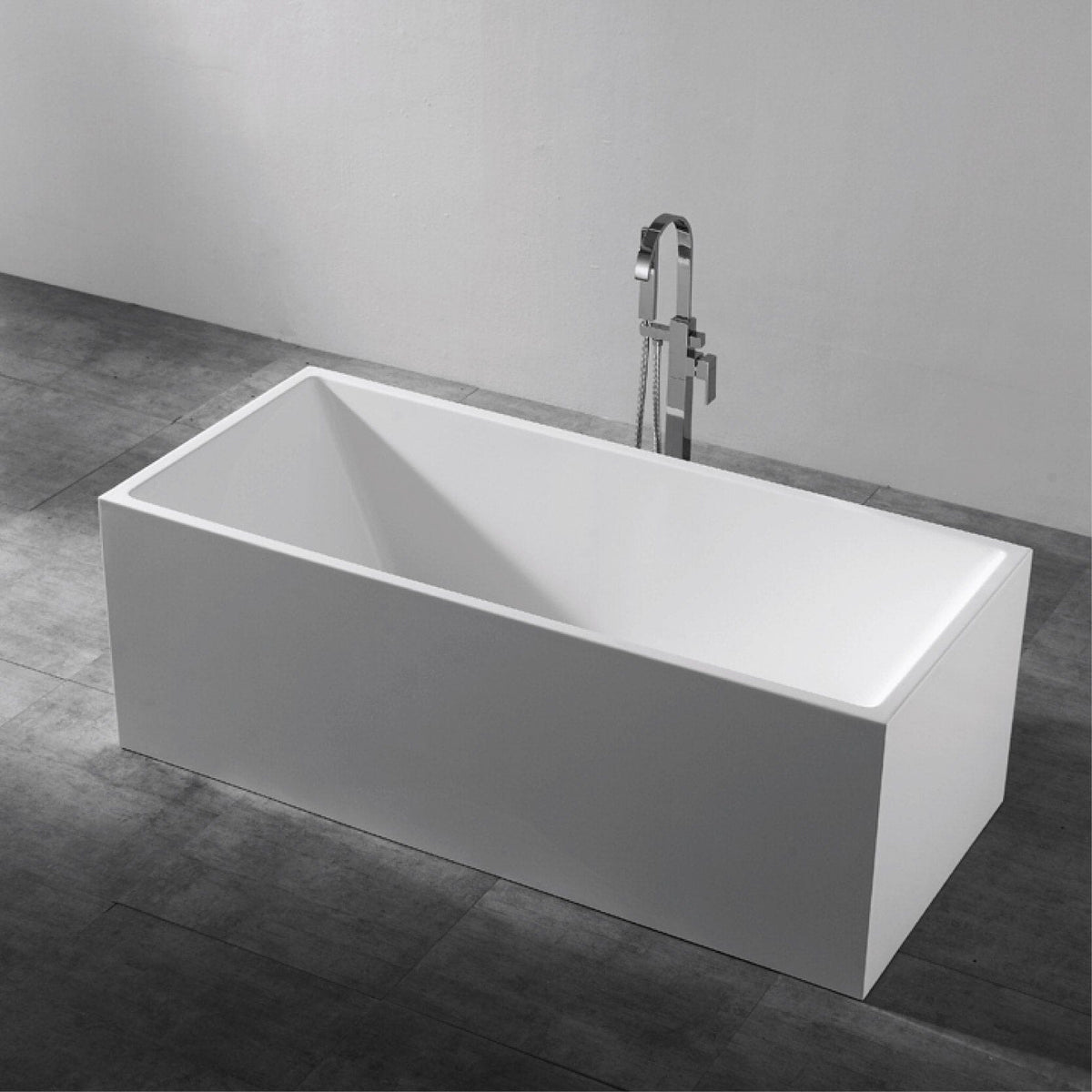 Multi Fit Square Small Freestanding Bathtub LEX 1200mm Gloss White ...