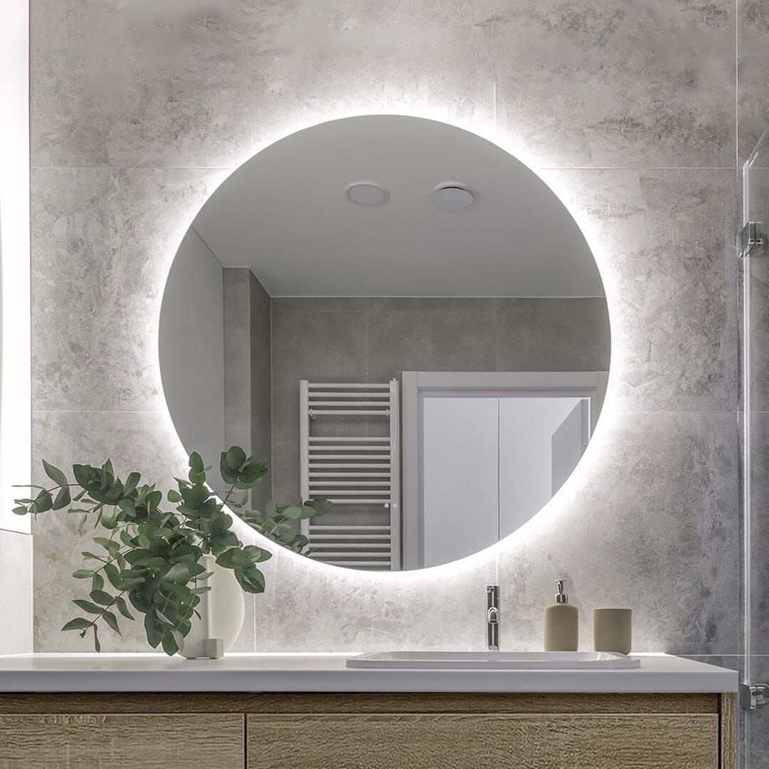 Round Led Bathroom Mirror Dimmable Anti-Fog Frameless 600mm Luna ...