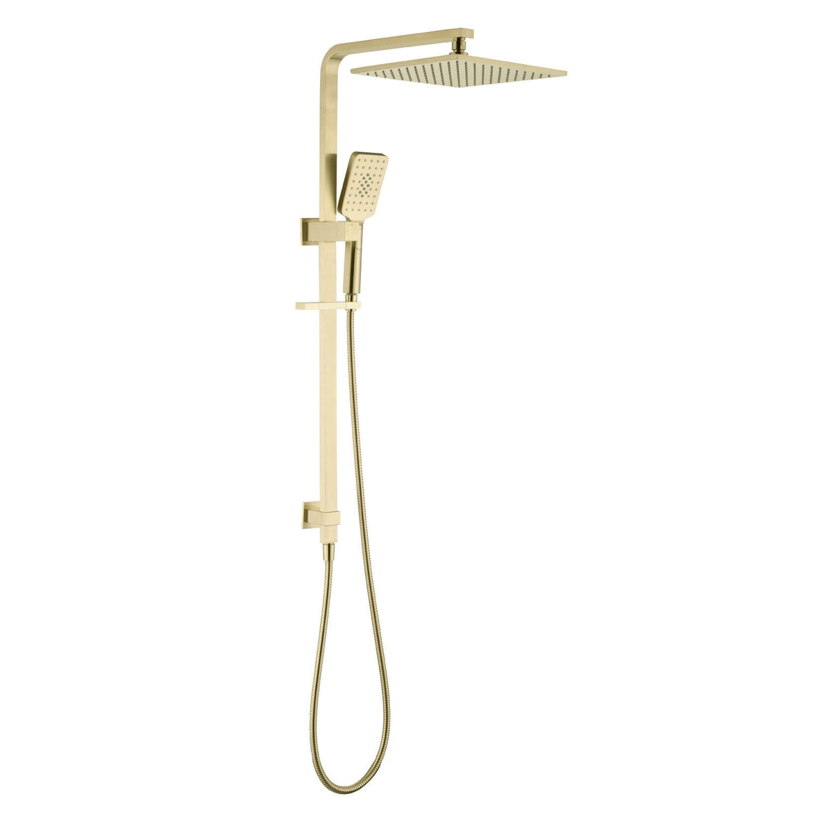 Double Rain Shower System Square Brushed Gold| Arova Bathrooms ...