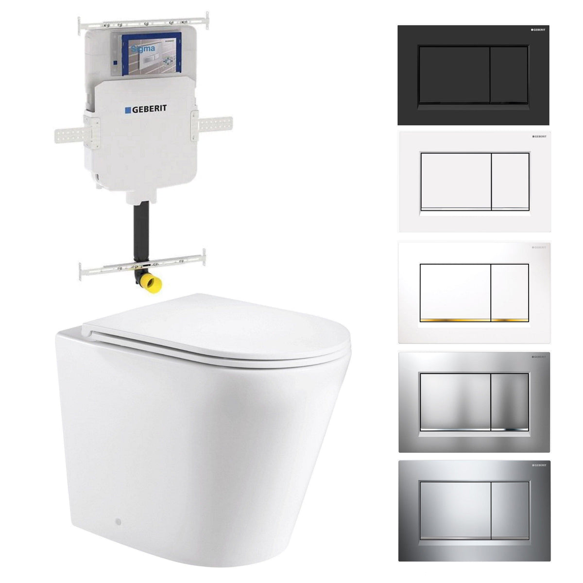 Yara58 Rimless Tornado Toilet Package - Geberit Sigma 8 Cistern & Squa ...