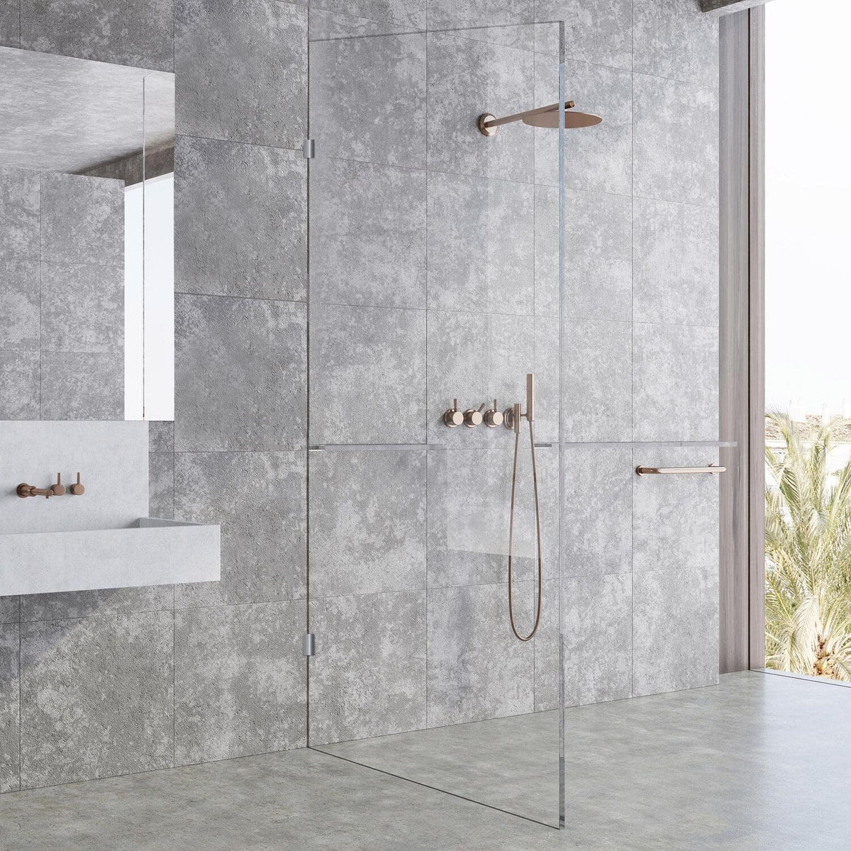 Fully Frameless Walk In Shower Screen Fixed Panel with Hardware ...