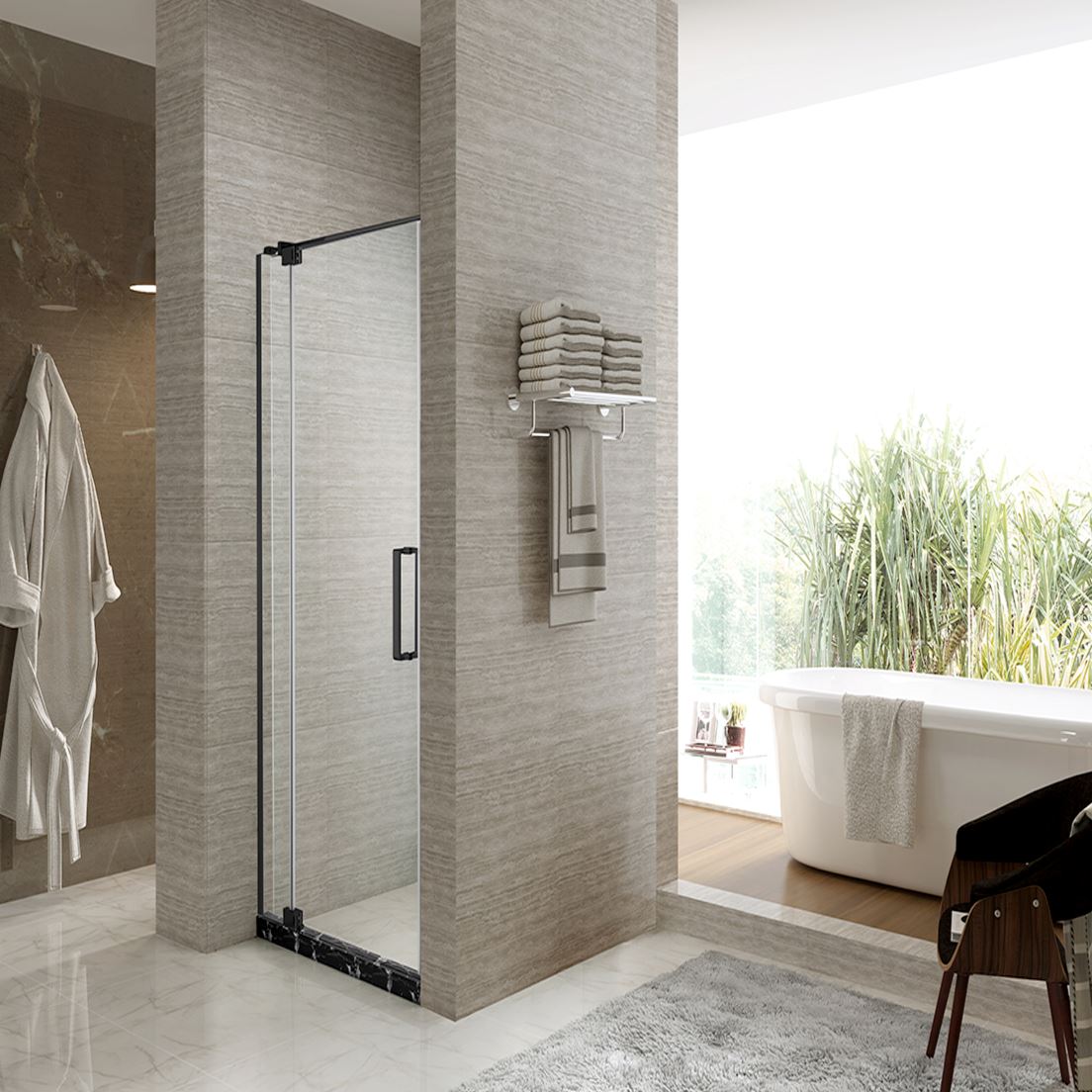 Fully Frameless Walk In Shower Screen Fixed Panel with Hardware Melbourne