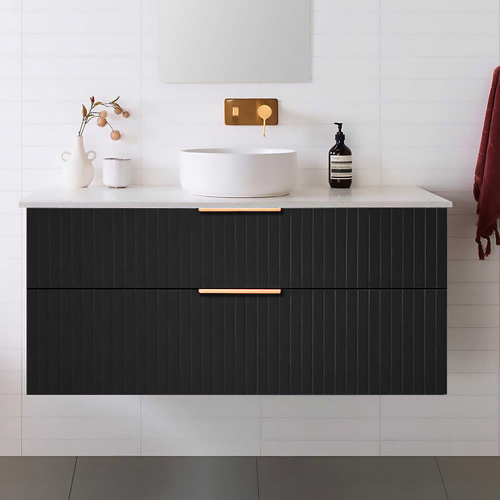 Bronte 1200mm Wall Hung Bathroom Vanity Matte Black Arova Melbourne – AROVA