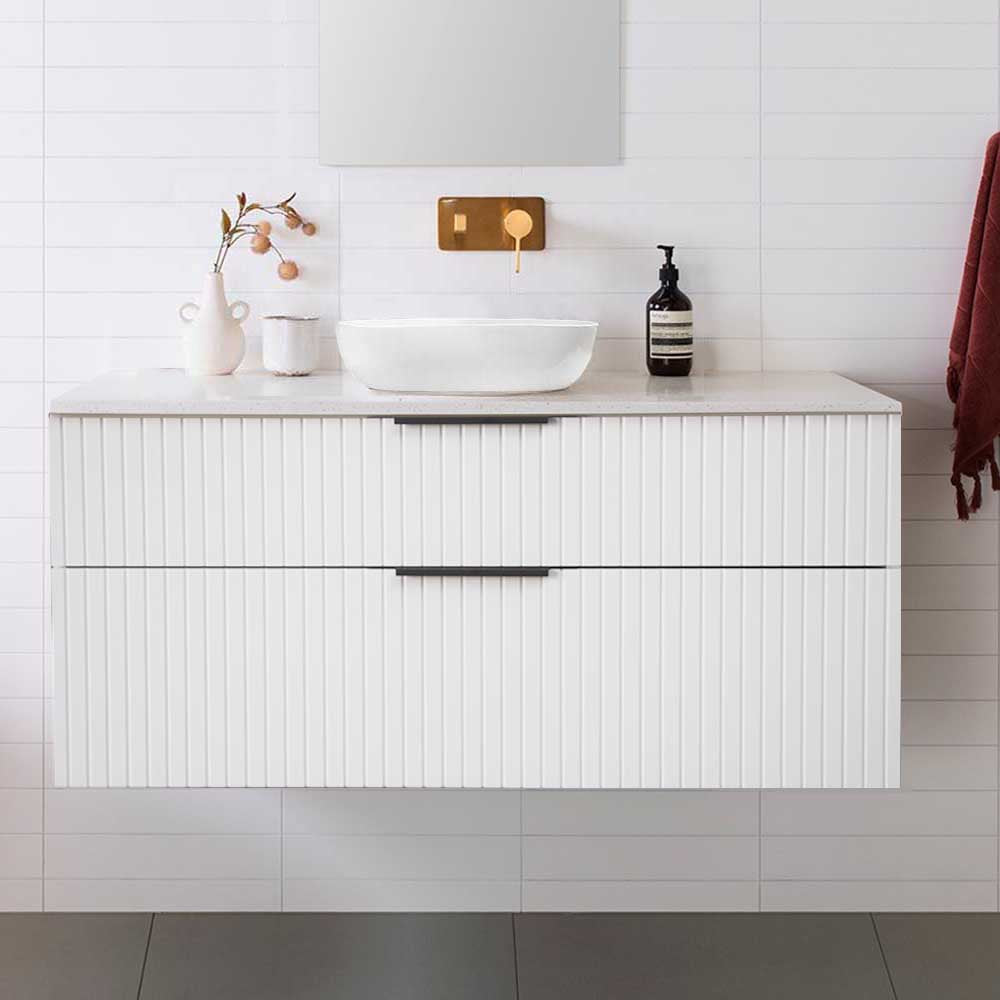 Bronte 1200mm Wall Hung Bathroom Vanity Melbourne Matte White Arova ...