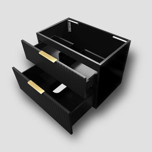 Bronte 750mm Wall Hung Bathroom Vanity Melbourne Matte Black Arova ...