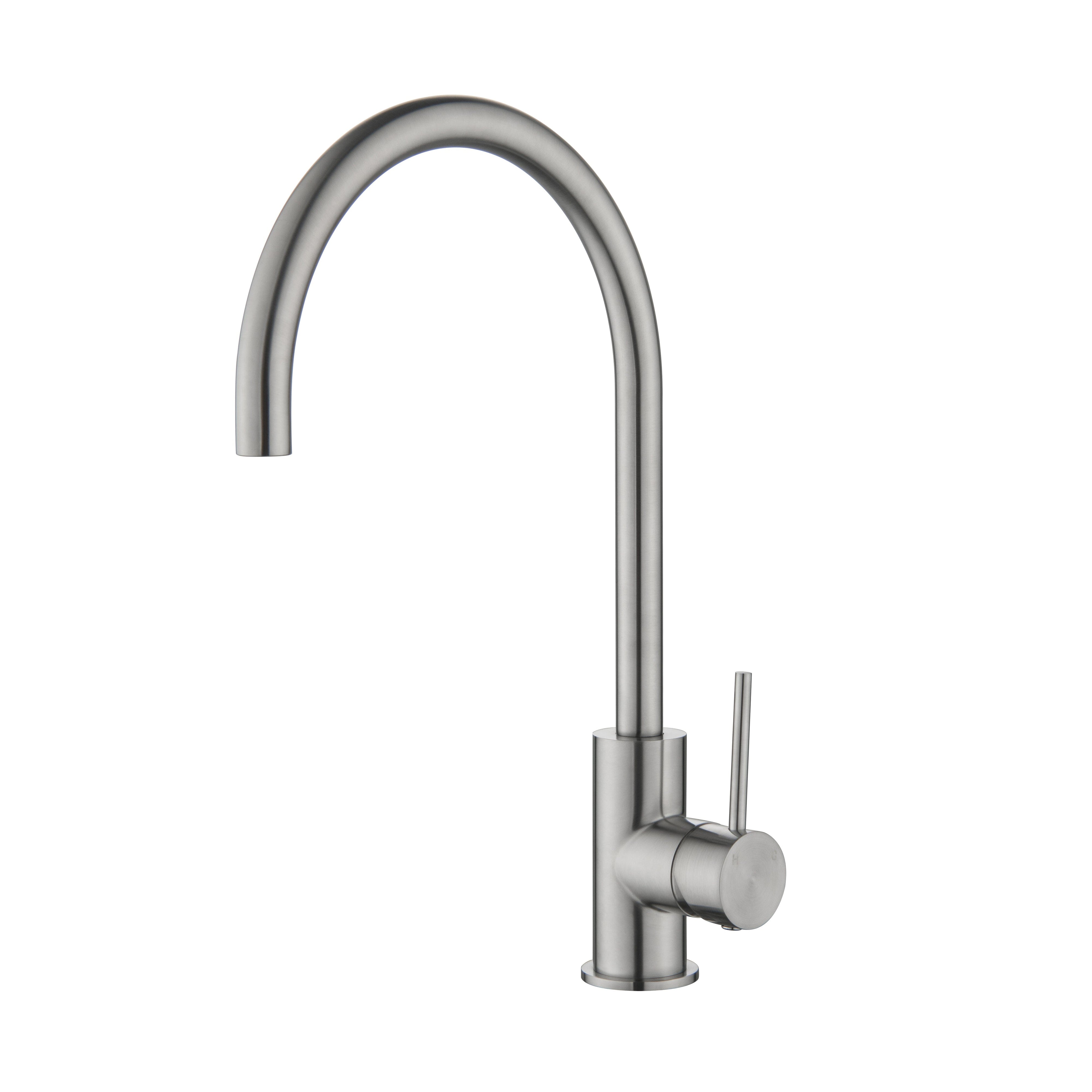 Gooseneck Kitchen Sink Mixer Tap Stainless Steel Brushed Nickel Clio ...