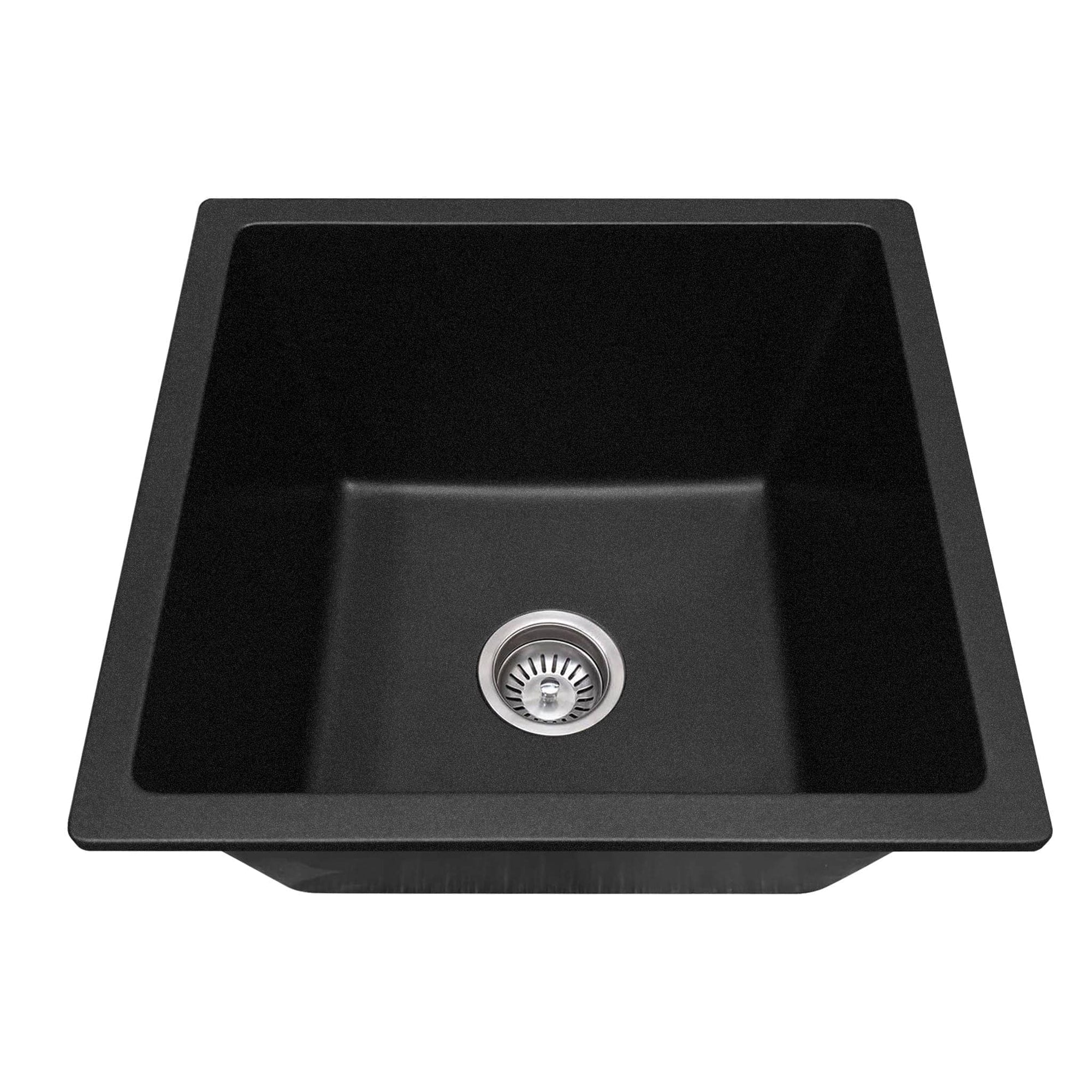 Black Granite Stone Square Kitchen Sink Single Bowl 460x460mm Clio – AROVA