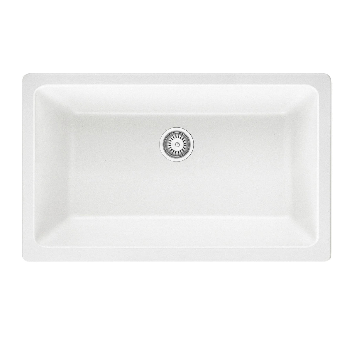 White Granite Stone Single Bowl Square Large Kitchen Sink 750x450 Clio ...