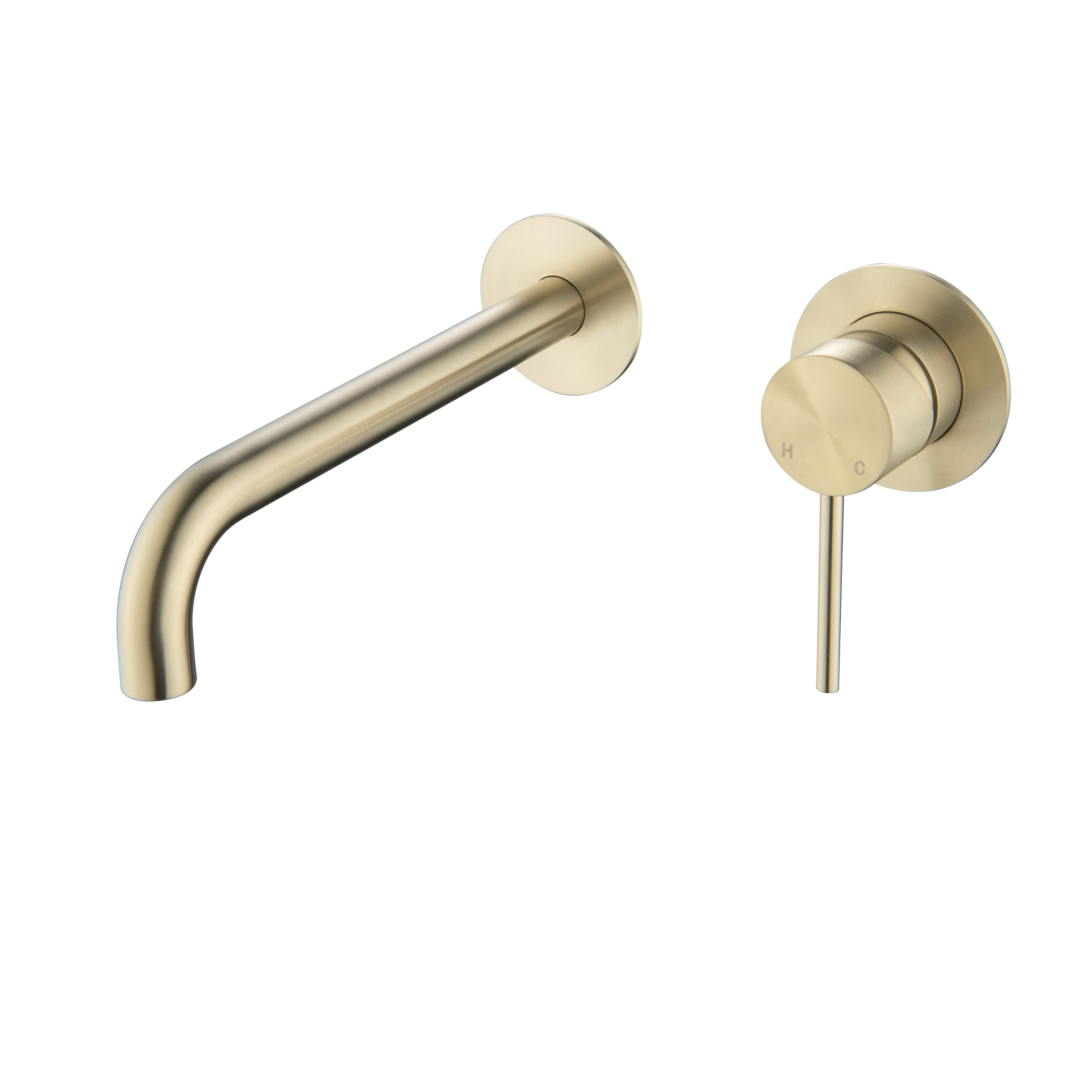 CLIO Round Wall Basin/Bath Mixer Spout Brushed Gold – AROVA