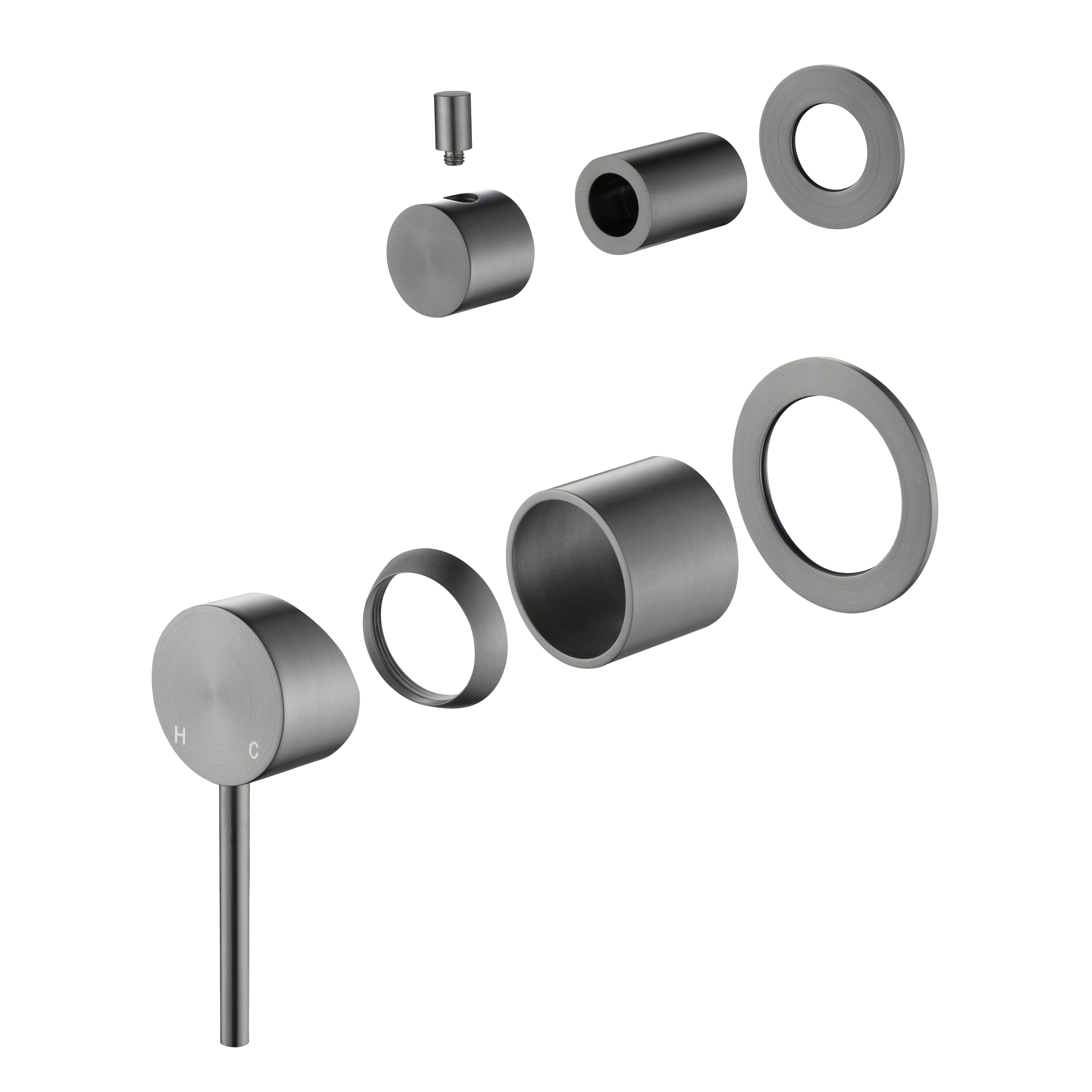 Shower Bath Mixer with Divertor Separate Back Plate Gunmetal – AROVA