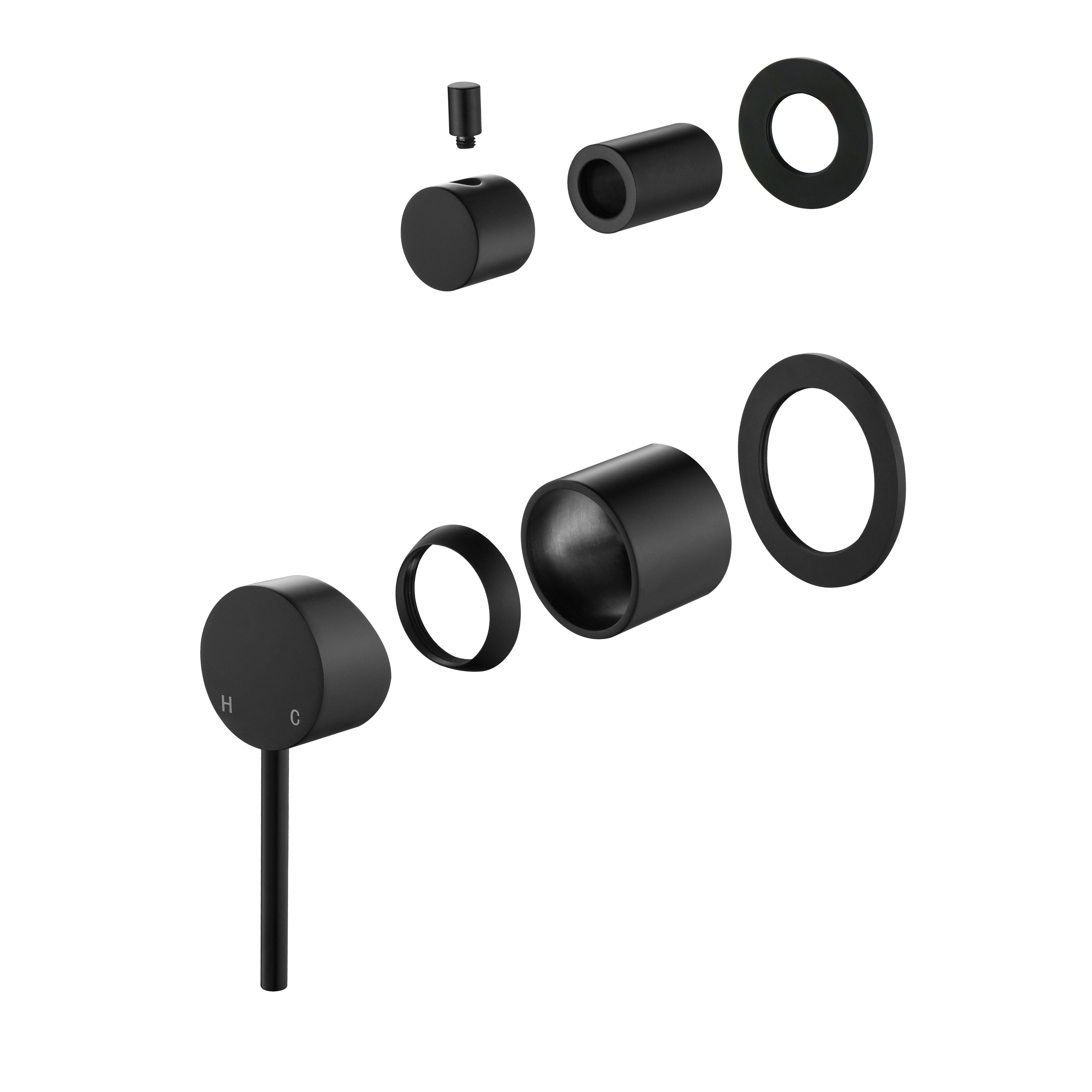 Shower Bath Mixer with Divertor Separate Back Plate Matte Black – AROVA