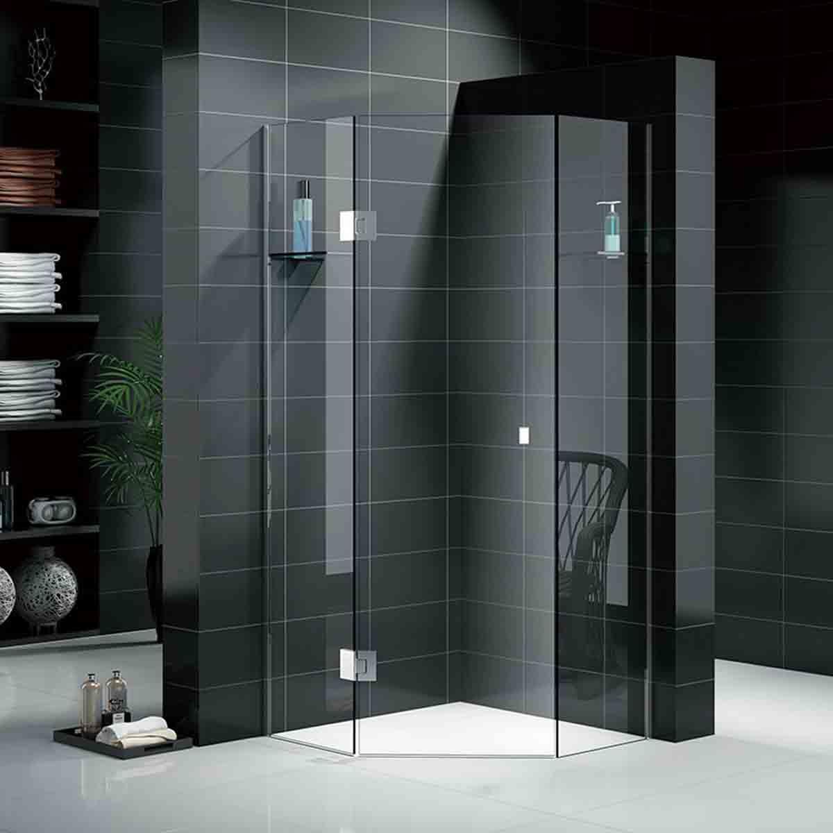 Custom Fully Frameless Shower Screen - “Diamond” - Multiple Sizes – AROVA