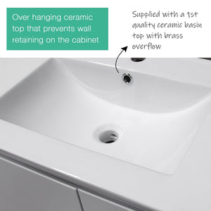 LUCA 1500mm Floor Standing Bathroom Vanity + Double Ceramic Top