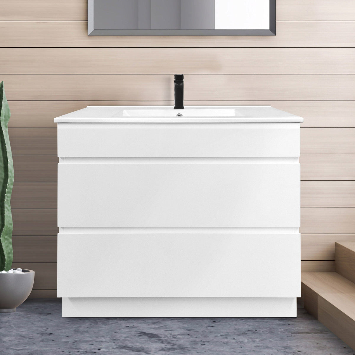 90cm 2 drawer bathroom vanity cabinet Solid boards only - Arova – AROVA
