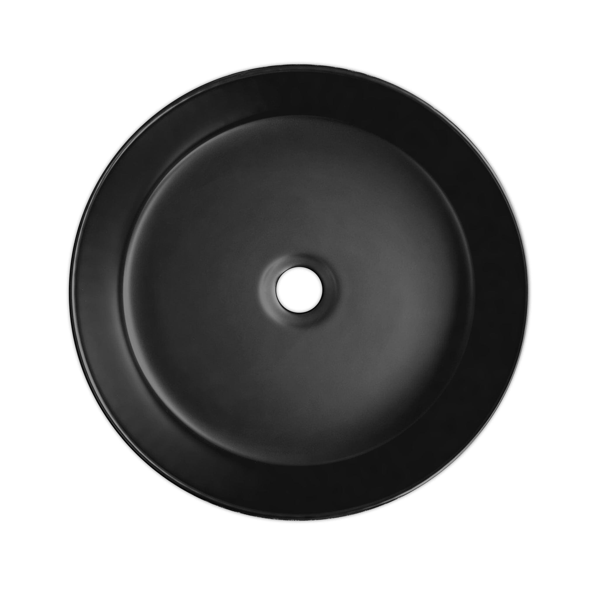 Ori 40 Fluted Counter Top Basin Matte Black Ceramic