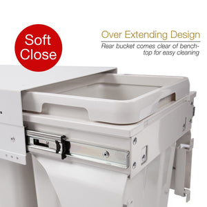 Soft Close 26L Pull Out Waste Bin For 350mm Cabinet