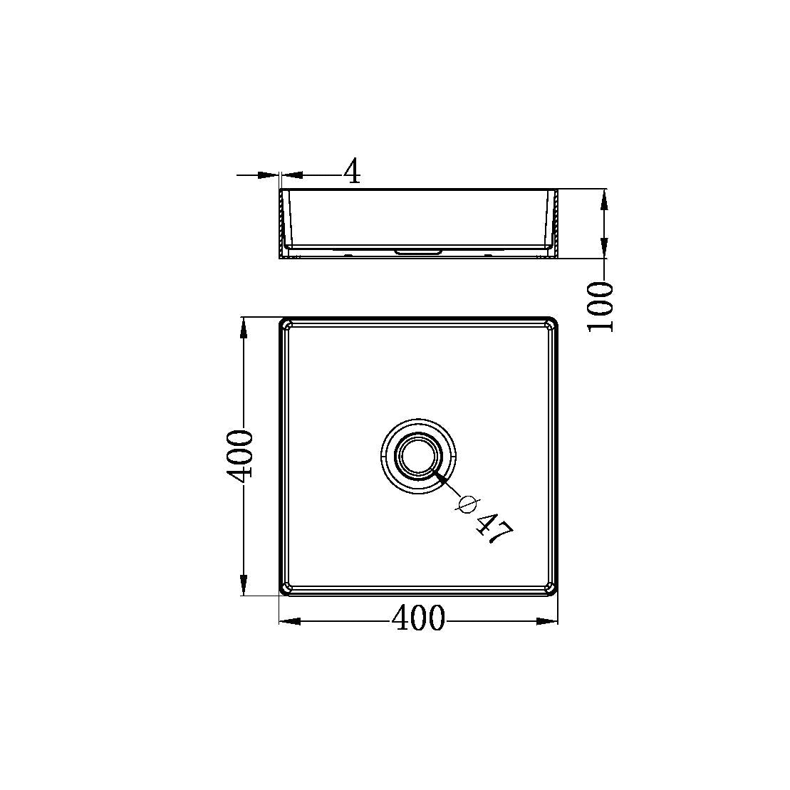 Stainless Steel Above Counter Square Basin Brushed Bronze