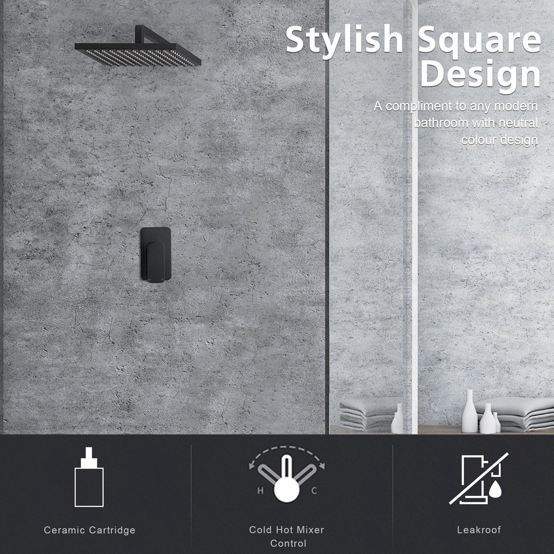 VIVA Shower / Bath Mixer Matte Black – AROVA